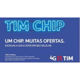 kit 5 unidades chip tim sem crédito triplo corte ddd livre 5G lacrado ...