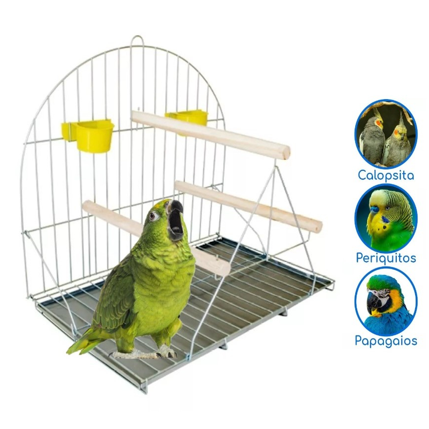 Gaiola Grande Aberta Poleiro Para Papagaio Maritaca Loro Calopsita ...