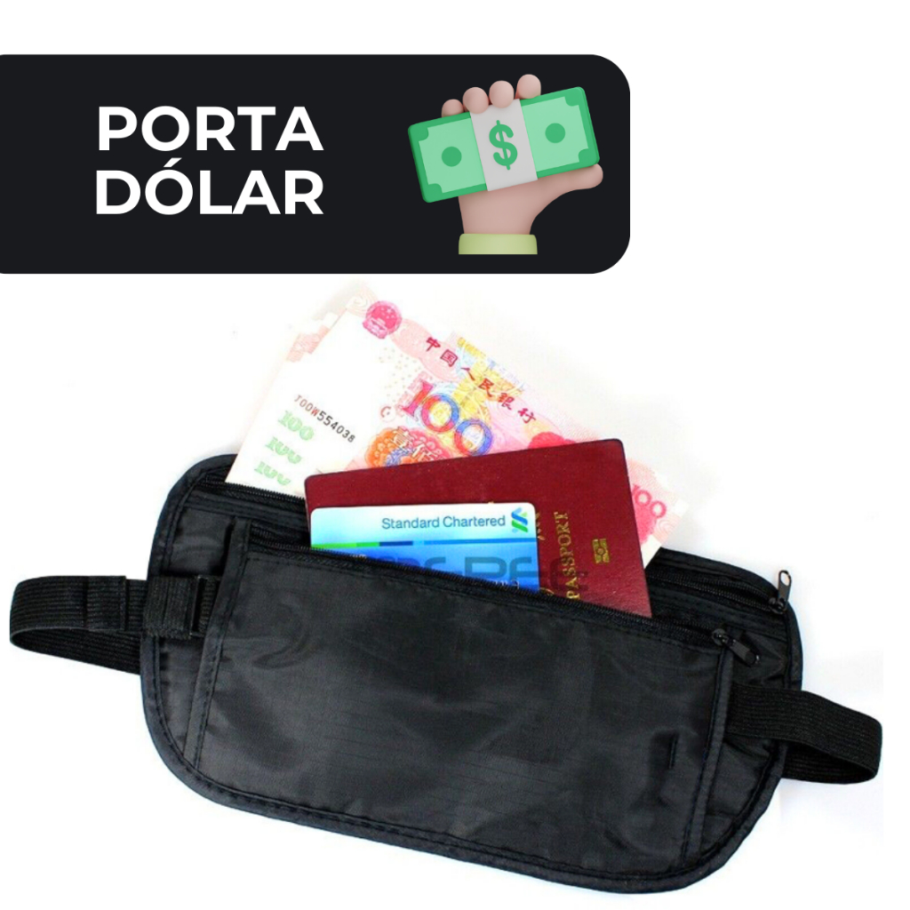 Porta Dolar Dinheiro Passaporte Documentos Porchete Doleira Anti Furto ...