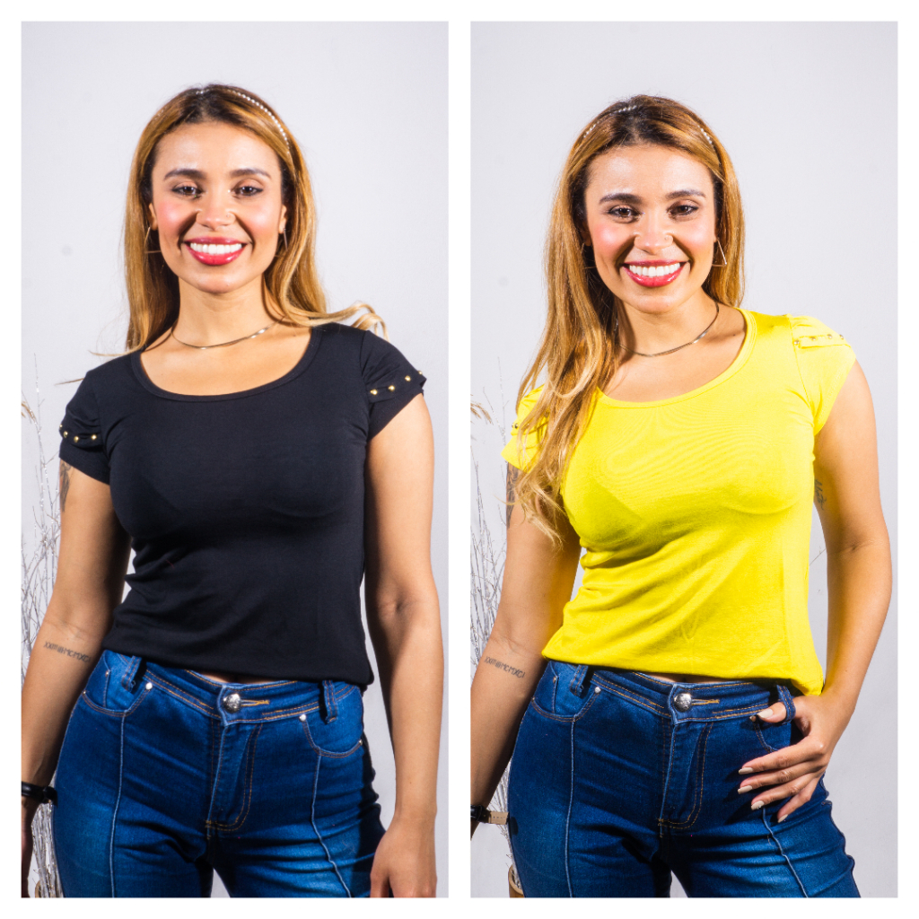 Kit 2 Blusas Femininas Manga Dupla com Spike | Shopee Brasil