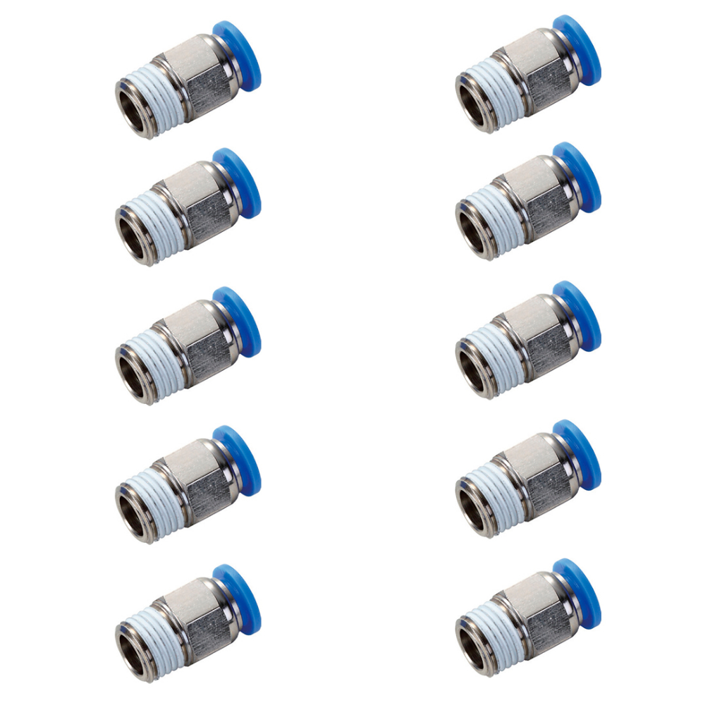 10 Un Conexão Pneumática Engate Rápido Reta Macho 1/4 Npt X 6mm | Shopee Brasil