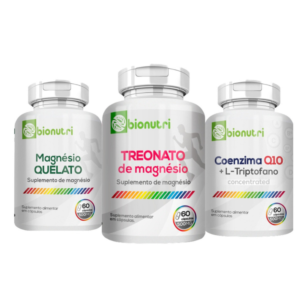 Kit Magnésio Treonato + Quelato + Coenzima Q10 500mg 60 Caps | Shopee Brasil