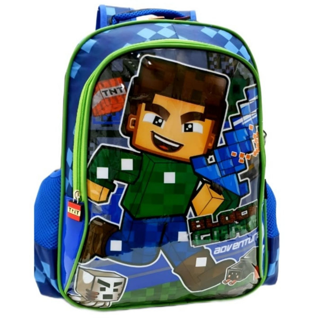 Mochila De Costas Block Game Infantil Reforçada | Shopee Brasil
