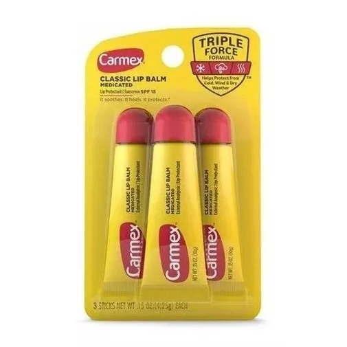 Kit Carmex Com 3 Unidades 10g - Triple Force - Original e lacrado | Shopee Brasil