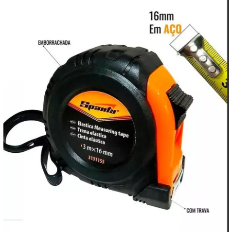 Trena Fita de Aço 3 metros Emborrachada | Shopee Brasil