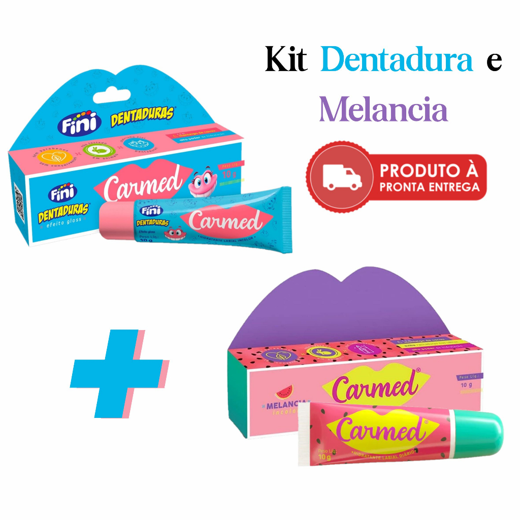 Kit c/2 Hidratantes Labiais Carmed Sabores: Fini Dentaduras + Melancia ...