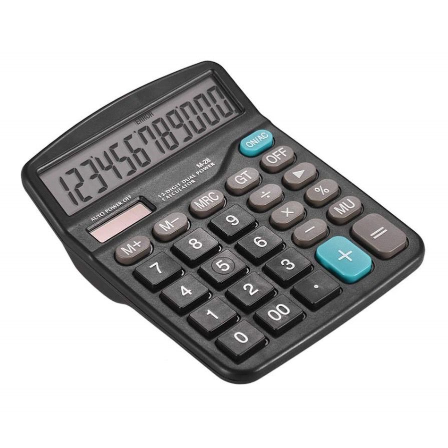 Calculadora De Mesa 12 Digitos Grande kk-837B Preta | Shopee Brasil
