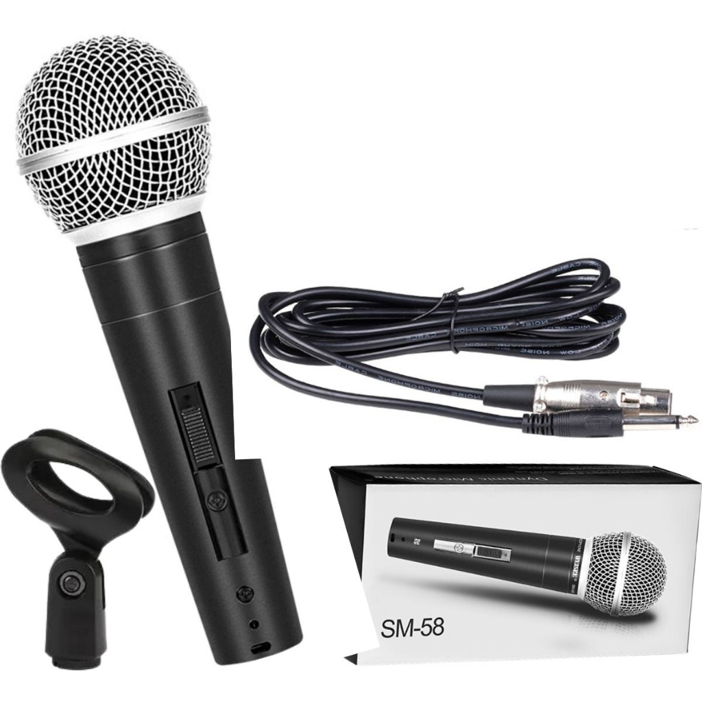 Microfone Com Fio Dinâmico Profissional Metal 4 metros | Shopee Brasil