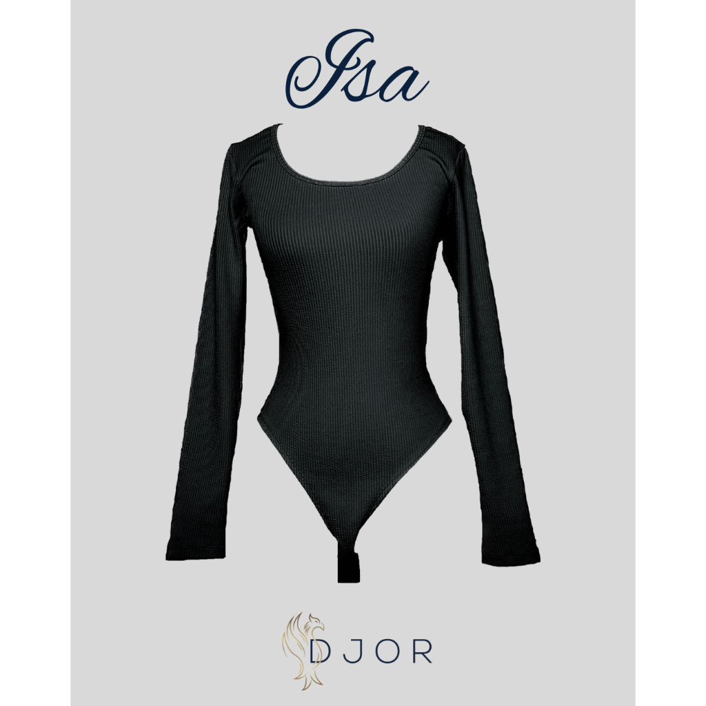 Body canelado Isa - Preto | Shopee Brasil