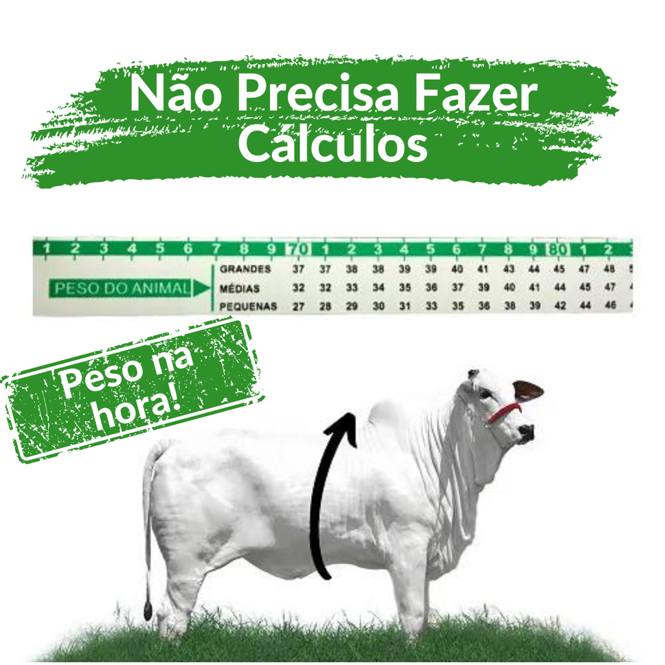 Fita Para Medir Calcular o Peso do Gado Bovinos Vaca Touro Terneiro ...