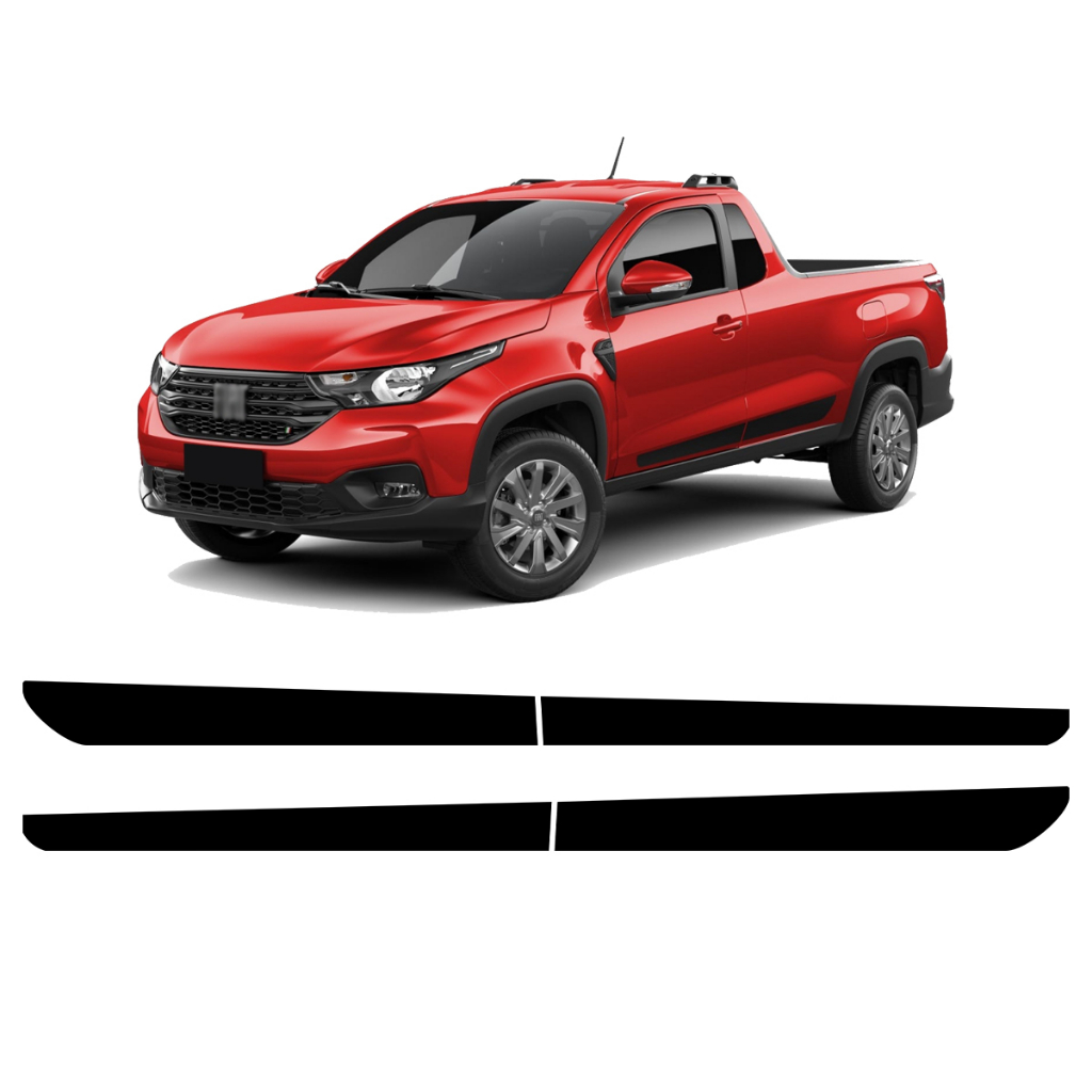 Par De Adesivos Laterais Portas Faixas Fiat Strada 2020 2021 | Shopee ...