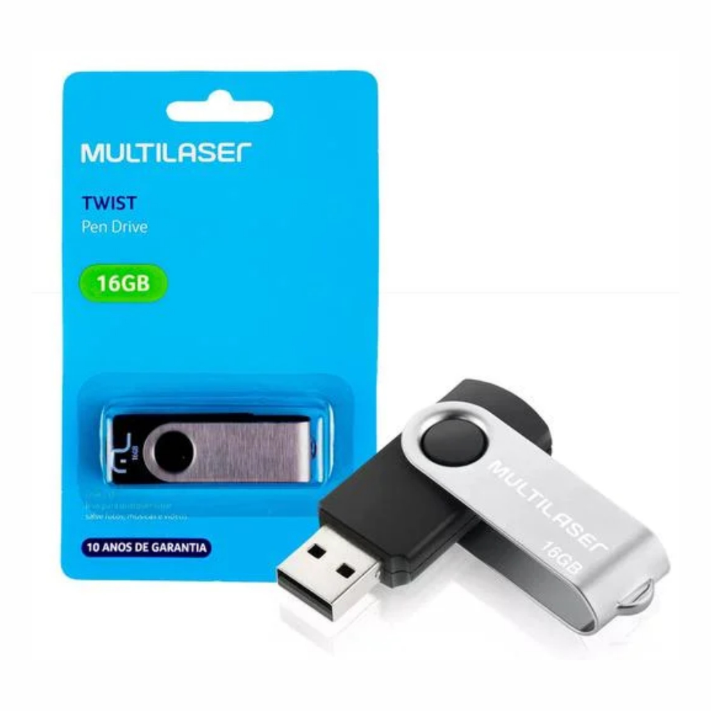 Pendrive 16gb Multilaser Twist PD588 Original Nfe | Shopee Brasil