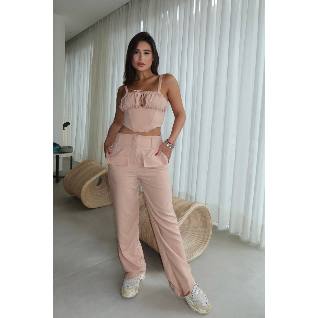 CONJUNTO CARGO + CORSET | Shopee Brasil