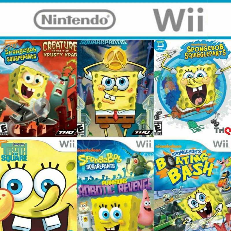 Bob Esponja jogos de Nintendo Wii desbloqueado com capinha e encarte ...