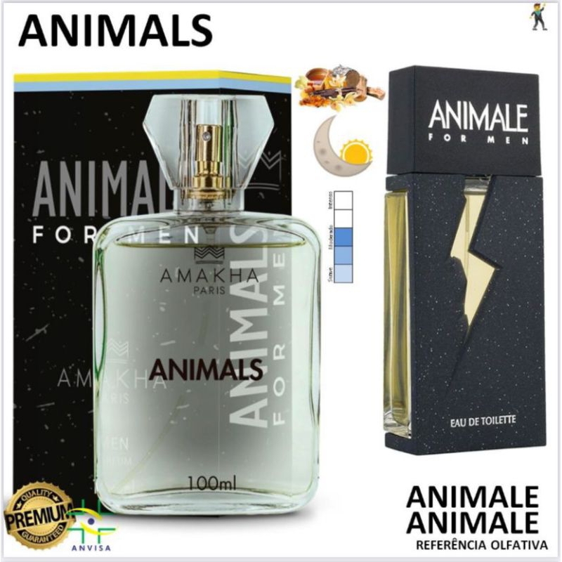Perfume Masculino Animals 100ml Amakha Paris - Fragrância Amadeirado Moderado - Para homens ...