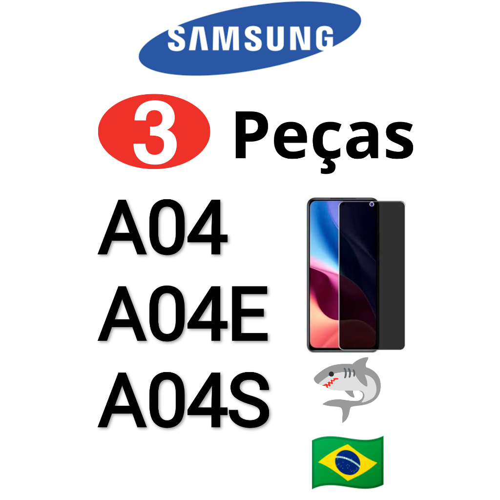 3 PELÍCULAS 3D PRIVACIDADE SAM MODELO: A04, A04E, A04S | Shopee Brasil