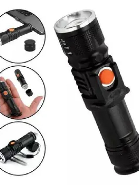 Mini Lanterna LED Tática Potente Recarregável USB C/ Zoom | Shopee Brasil