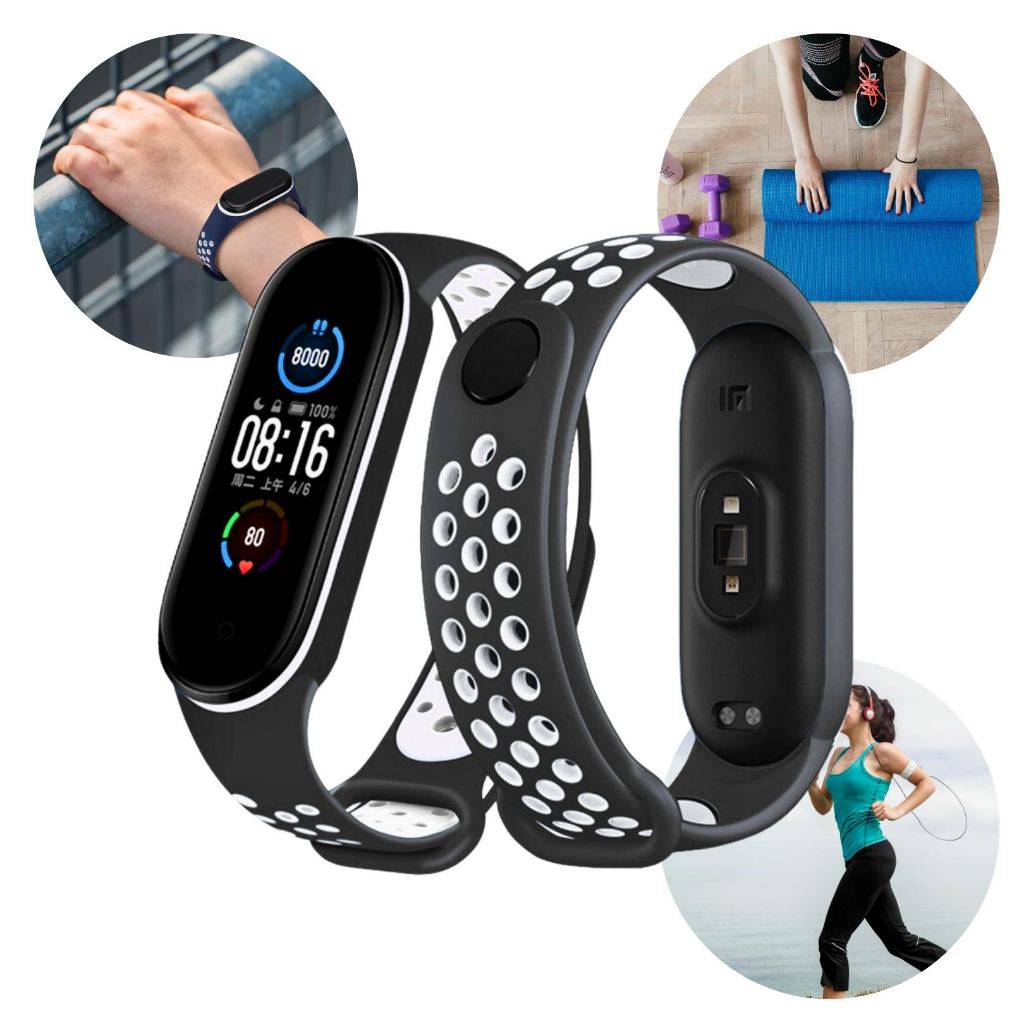 Pulseira De Silicone Sport Furadinha Esporte Compatível Silicone Confortável Resistente ...