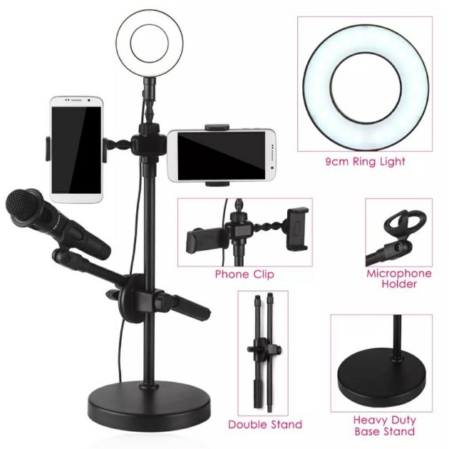 Ring Light Mobile Phone Stand Iluminador Profissional Suporte | Shopee ...