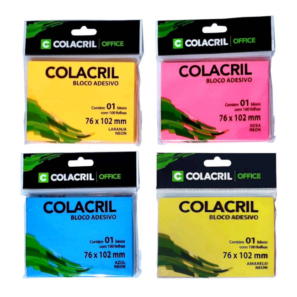 Bloco de Notas Anotação Adesivo 76mm X 102mm 100 Folhas Post-it ...