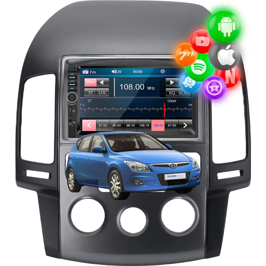 Central Multimidia Hyundai I30 2 Din Touch Bluetooth Usb Sd Pen Drive | Shopee Brasil