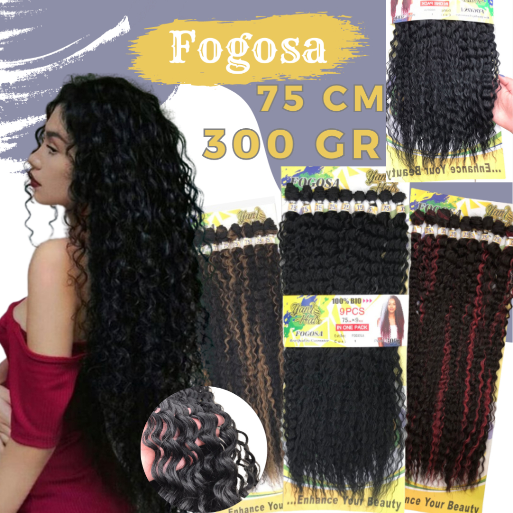 Cabelo Orgânico Ondulado Cacho 2b 80cm 9 Telas 300gr | Shopee Brasil