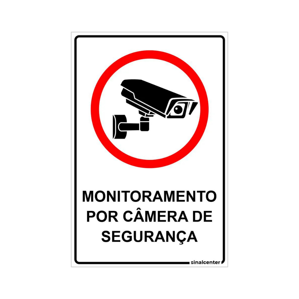 Placa De Monitoramento Por Câmera De Segurança Feito em Poliestireno ...