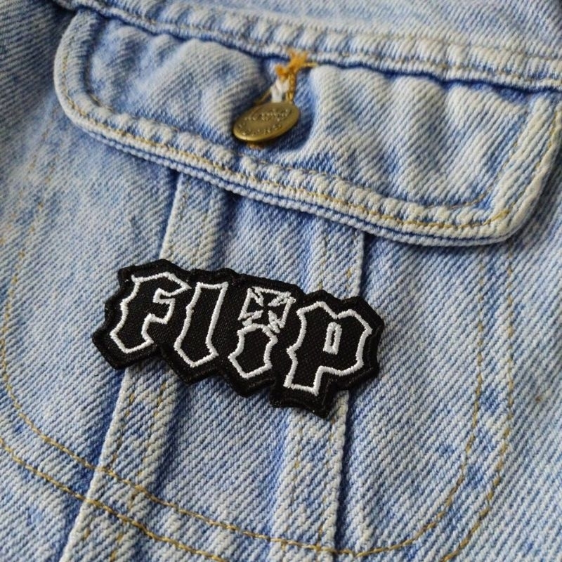 flip marca skate patins street patche patch bordado termocolante ...
