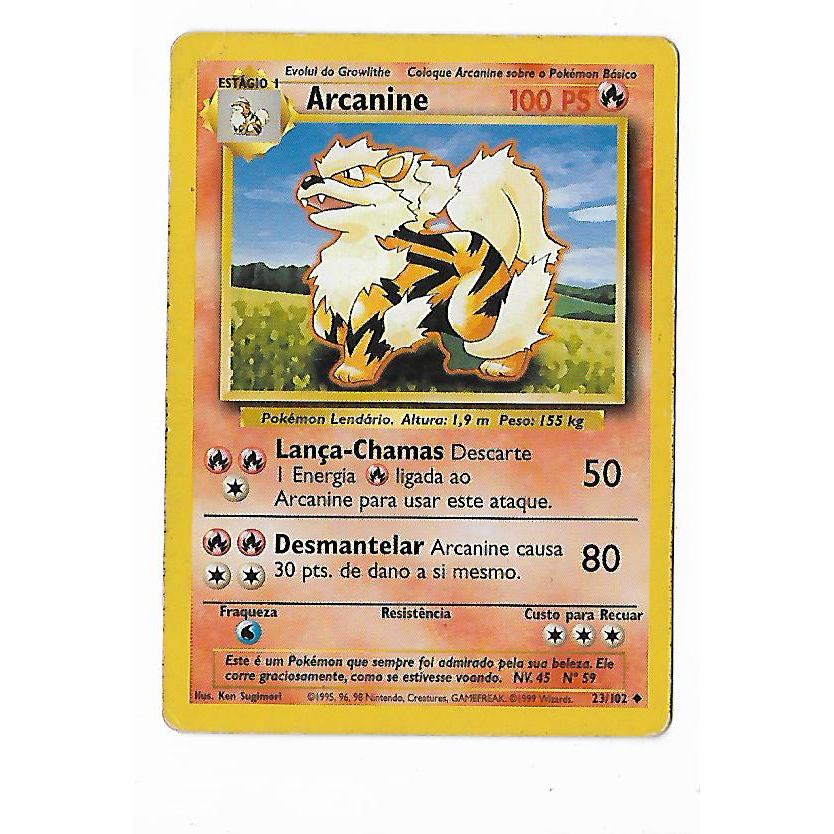 Pokemon Arcanine Base Set | Shopee Brasil