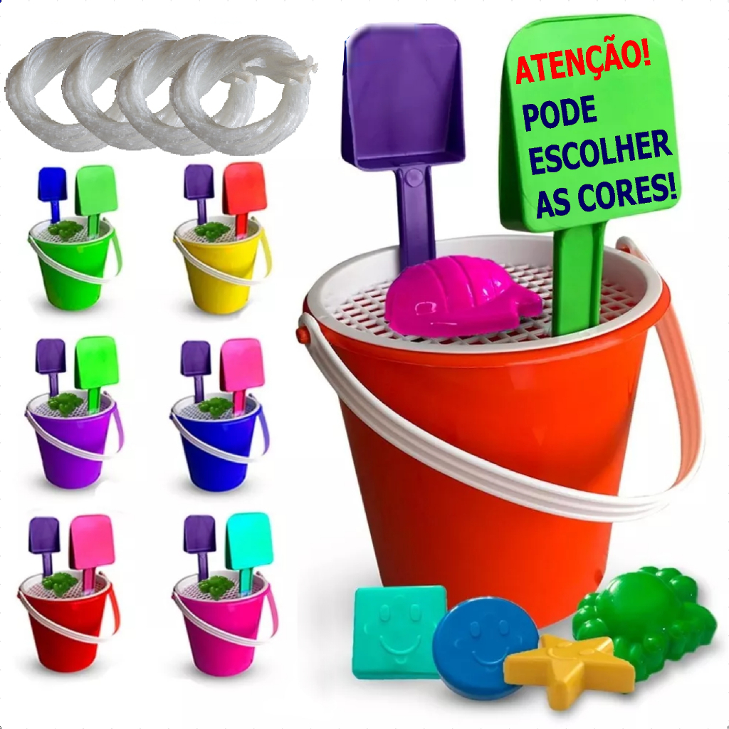 Kit Balde Baldinho de Praia Infantil 15 unidades | Shopee Brasil