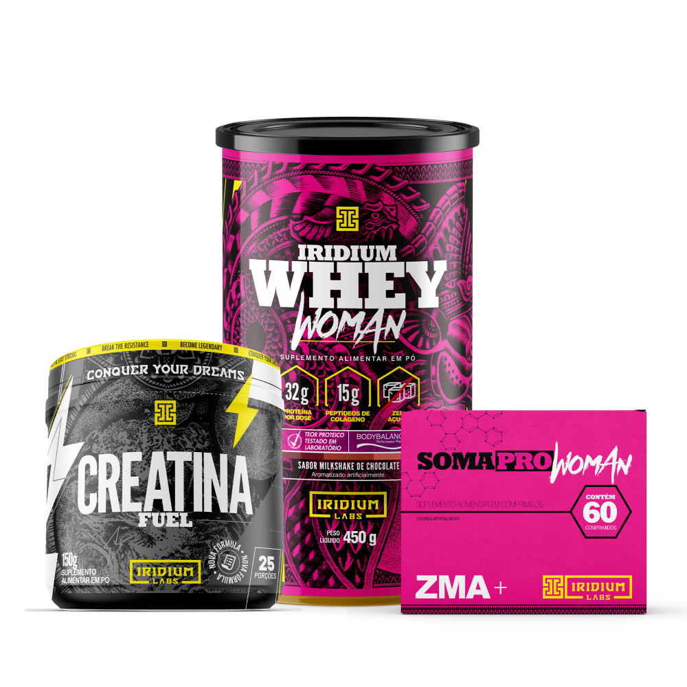 Kit Whey Woman 450g + Creatina Monohidratada Fuel 150g + Soma Pro Woman | Shopee Brasil