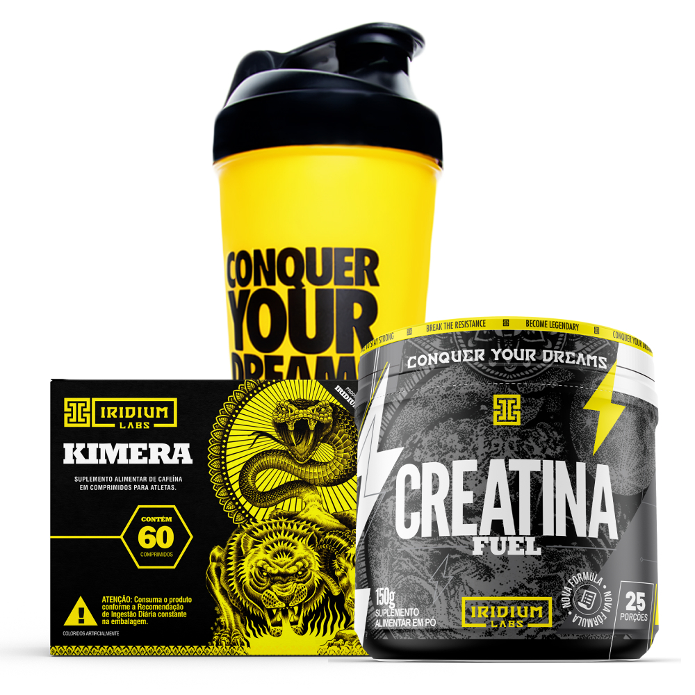 Kit Creatina Fuel 150g + Kimera Thermo + Coqueteleira 3 Doses (Amarela ...