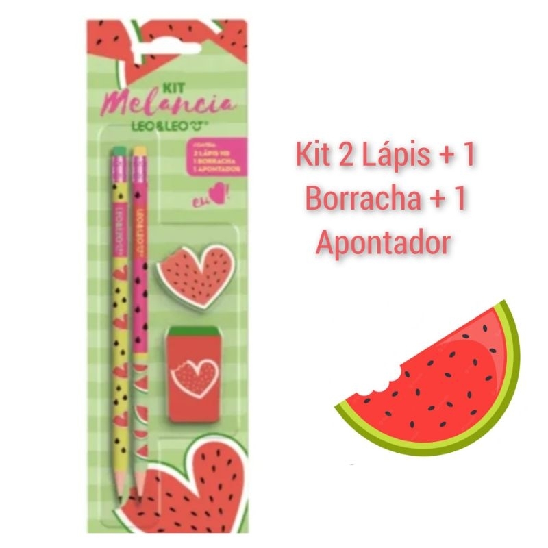 Kit de Lápis decorado no Tema Melancia - Lápis fofos - Kit escolar ...