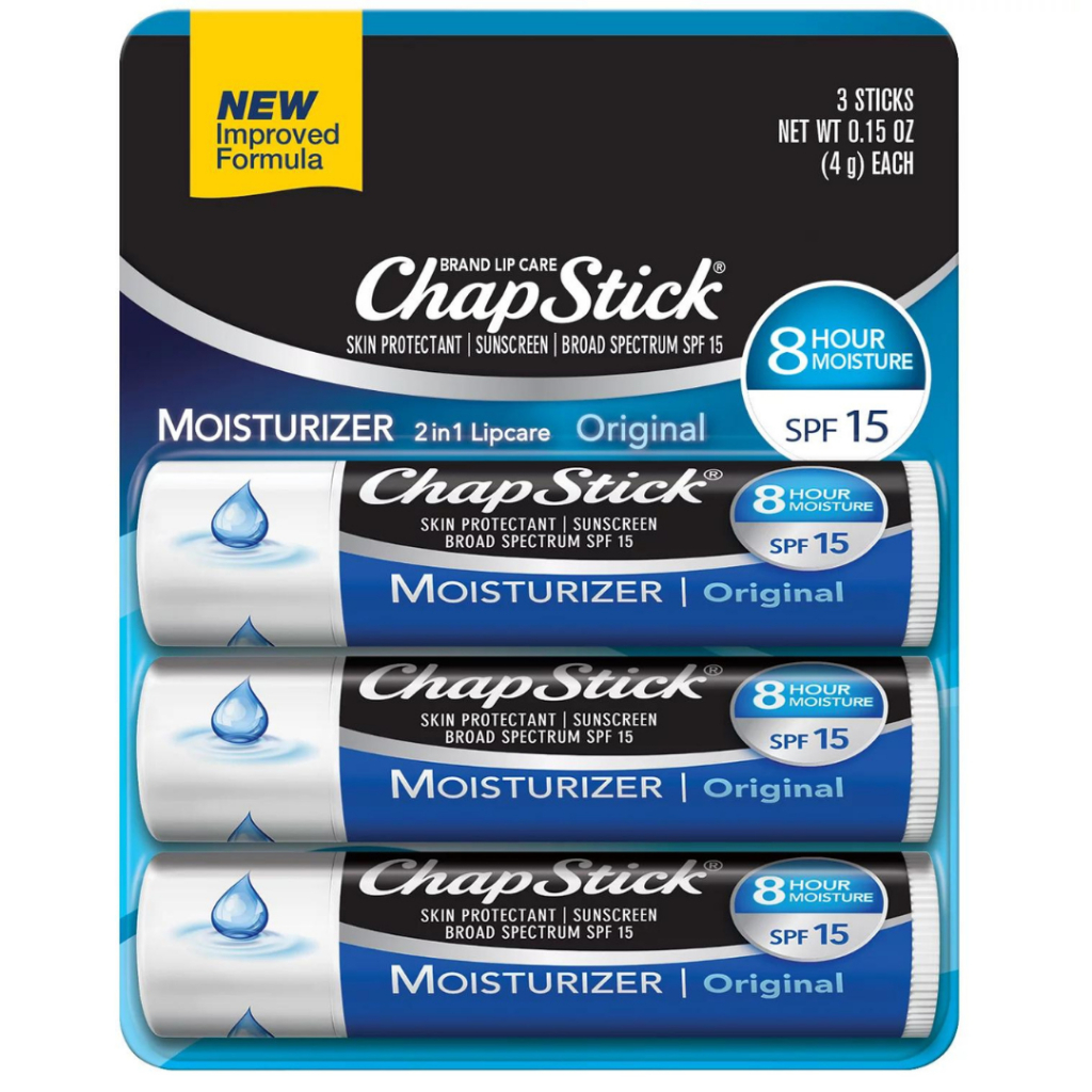 Chapstick Pack Com 3 Hidratantes Labiais Chap Stick Original USA ...