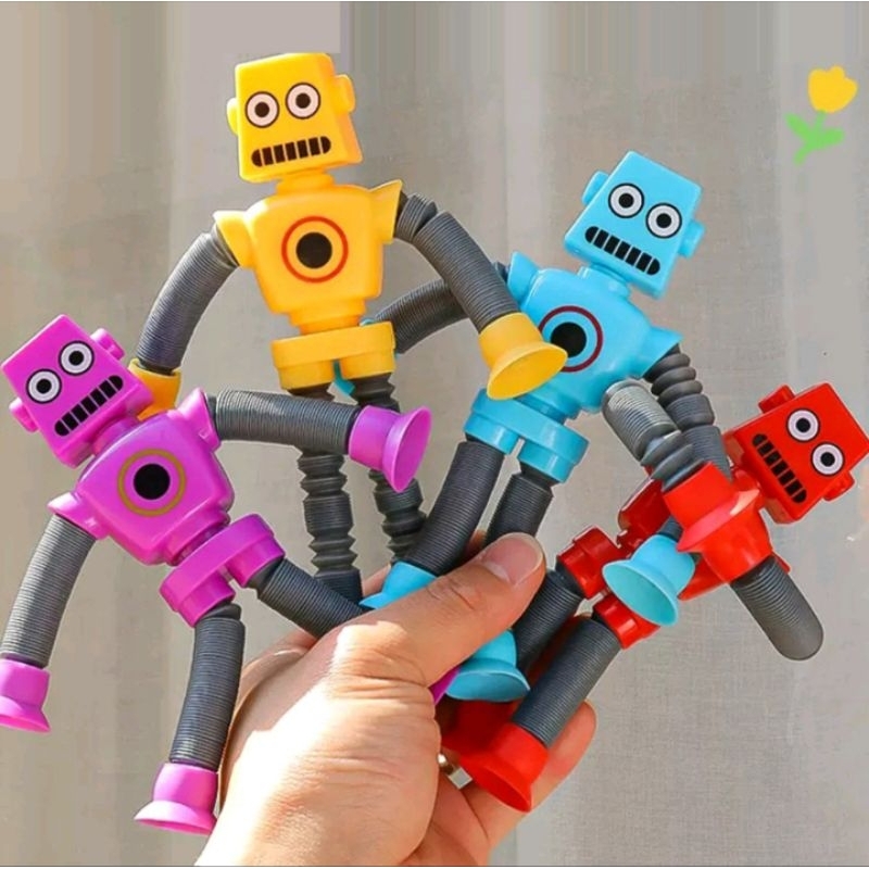Boneco Robô tubular com ventosas - Fidget Toy | Shopee Brasil