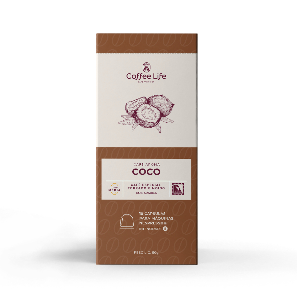 Café em Cápsula Nespresso Aroma de Coco Torrado e Moído Caixa 50g - 10 ...