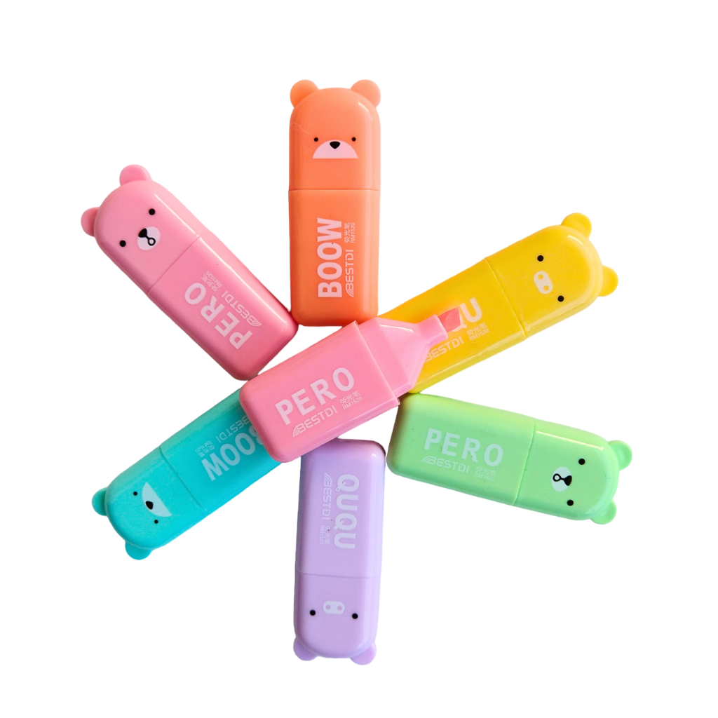 Marca texto em formato de Ursinhos BESTDI Boow Fluorescente | Shopee Brasil