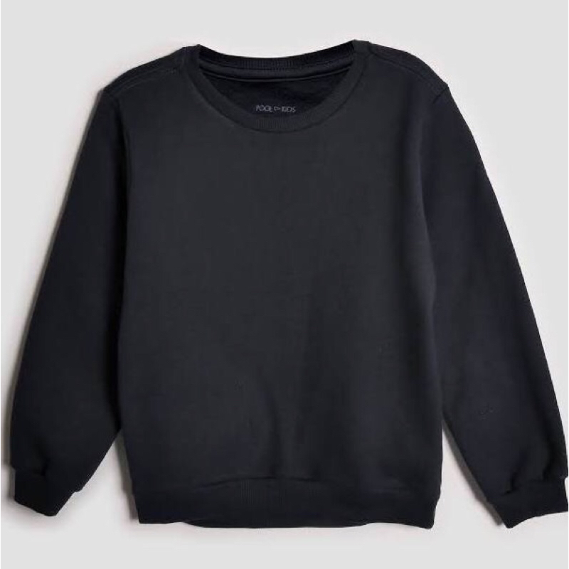 Moletom infantil básico sem capuz preto e branco | Shopee Brasil
