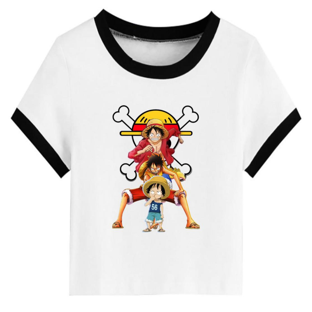 Cropped curto camiseta Anime One Piece Luffy | Shopee Brasil