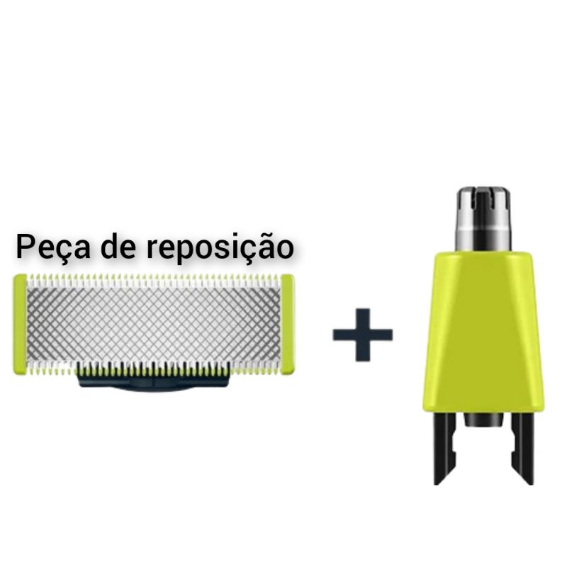 Refil Lamina Para Barbeador Philips Oneblade + Refil Aparador Nasal One ...