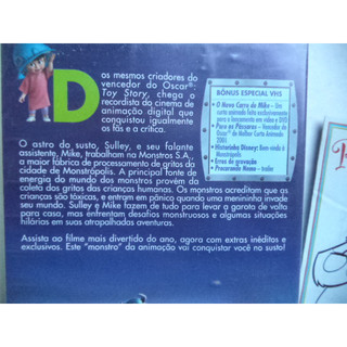 Fita Vhs Disney Monstros S.A. Original Dublado | Shopee Brasil