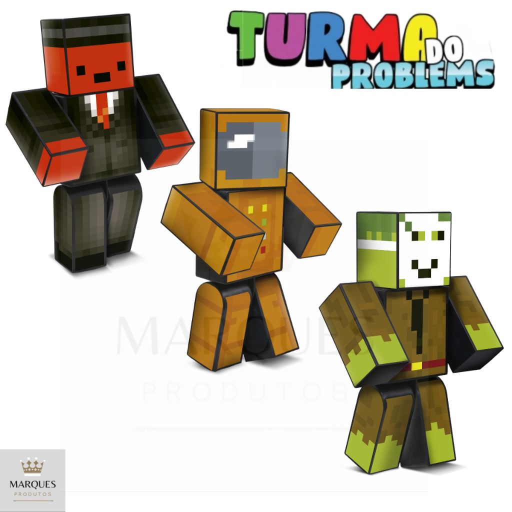 Boneco Kadu + Stick + Zoom 25 cm Minecraft Turma do Problems Original ...
