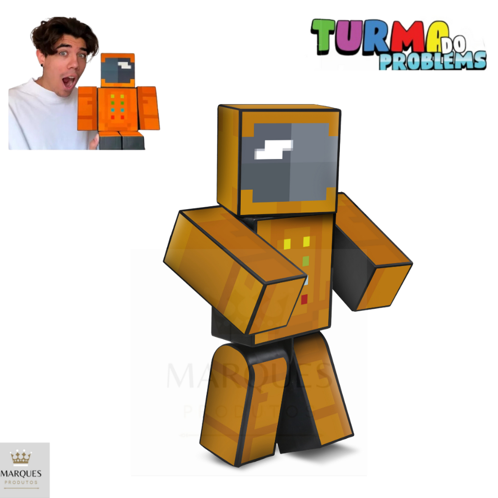Boneco Zoom Minecraft 35 cm Turma Do Problems Algazarra Original ...