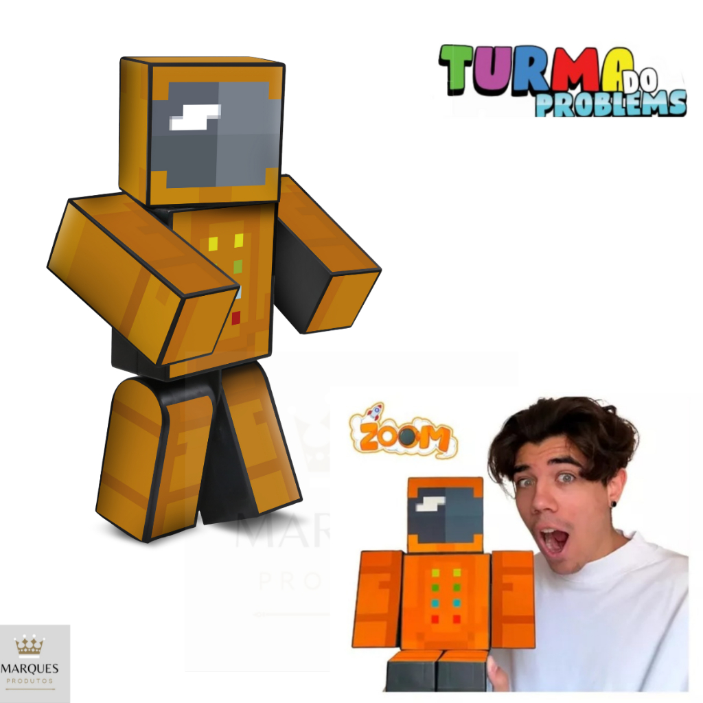 Boneco Zoom Minecraft 35 cm Turma do Problems Original | Shopee Brasil