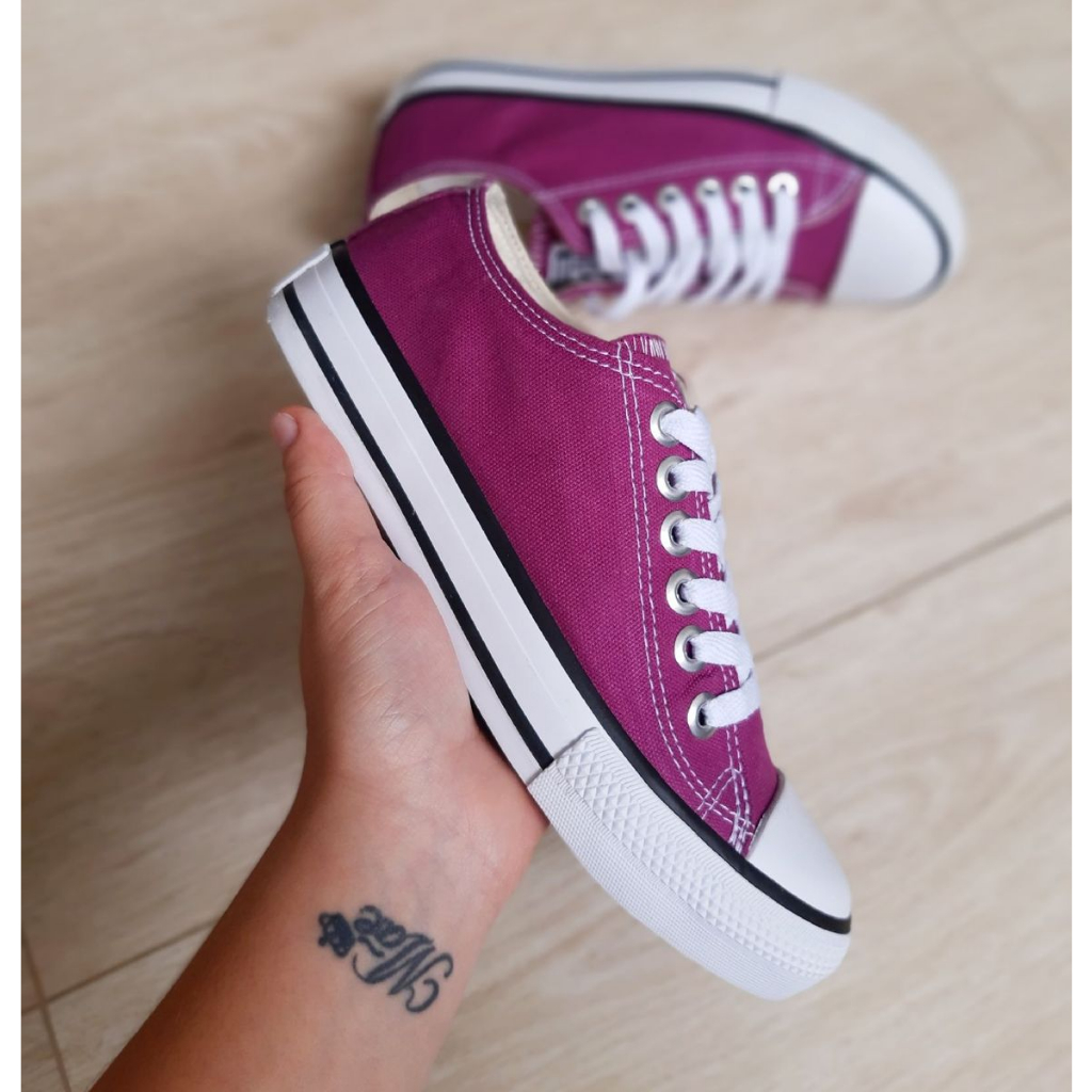 tenis all star violeta feminino uva cano baixo | Shopee Brasil