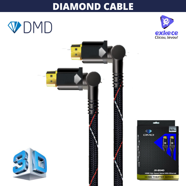 CABO HDMI ARTICULADO DMD HT HIGH SPEED 3D | Shopee Brasil