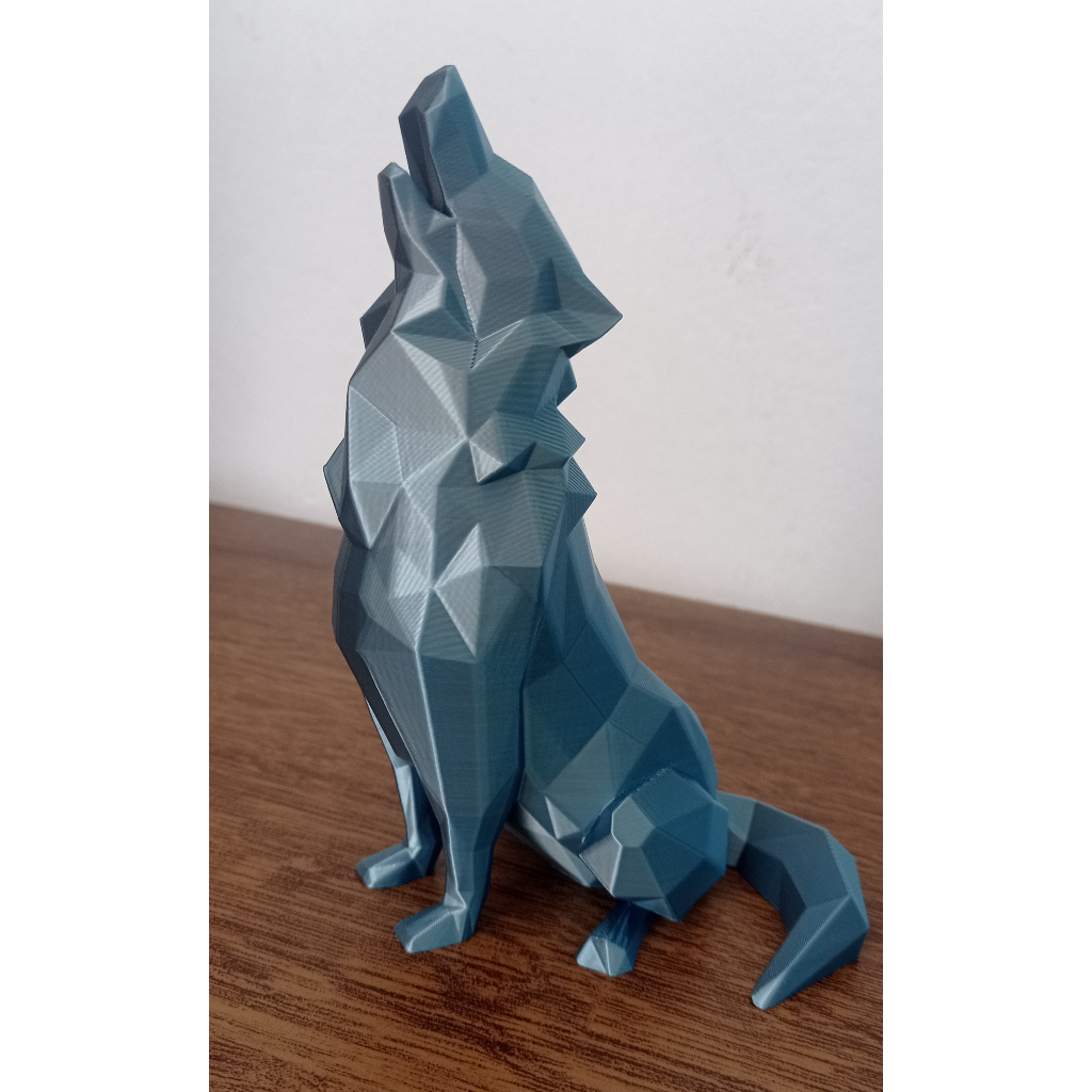 Lobo Decorativo Sentado Low-Poly | Shopee Brasil