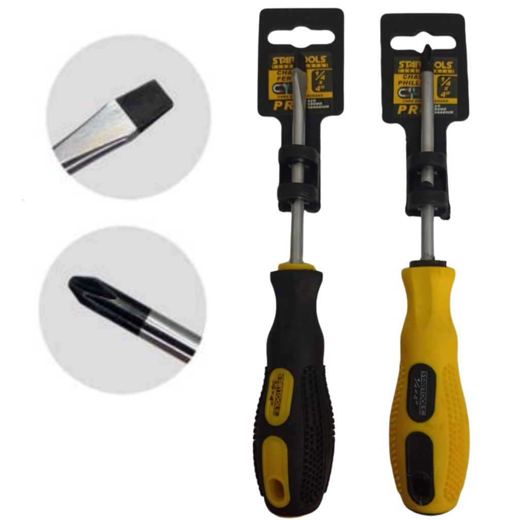 Kit 2 Chaves Fenda e Chave Philips Pontas Magnético com Cabo ...