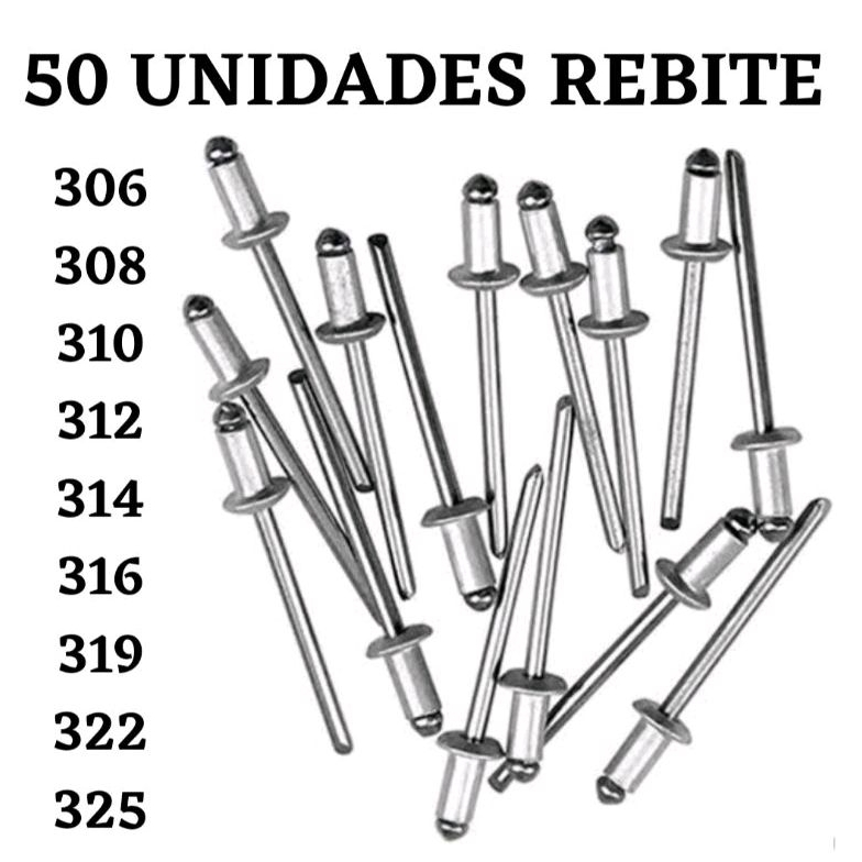 Rebite de Repuxo Alumínio Fix All 1/8 com 50 UNIDADES | Shopee Brasil
