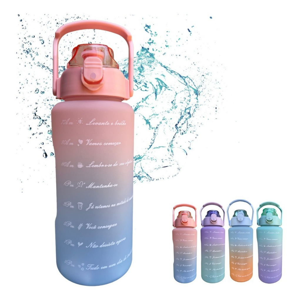 Kit 3 Garrafas 2l/900ml/500ml Motivacionais Academia Escola | Shopee Brasil